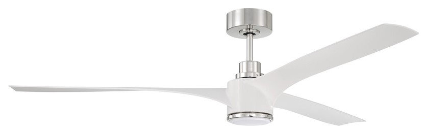 Craftmade 60" Phoebe Fan, White/Nickel/White Blades/Frost White ...