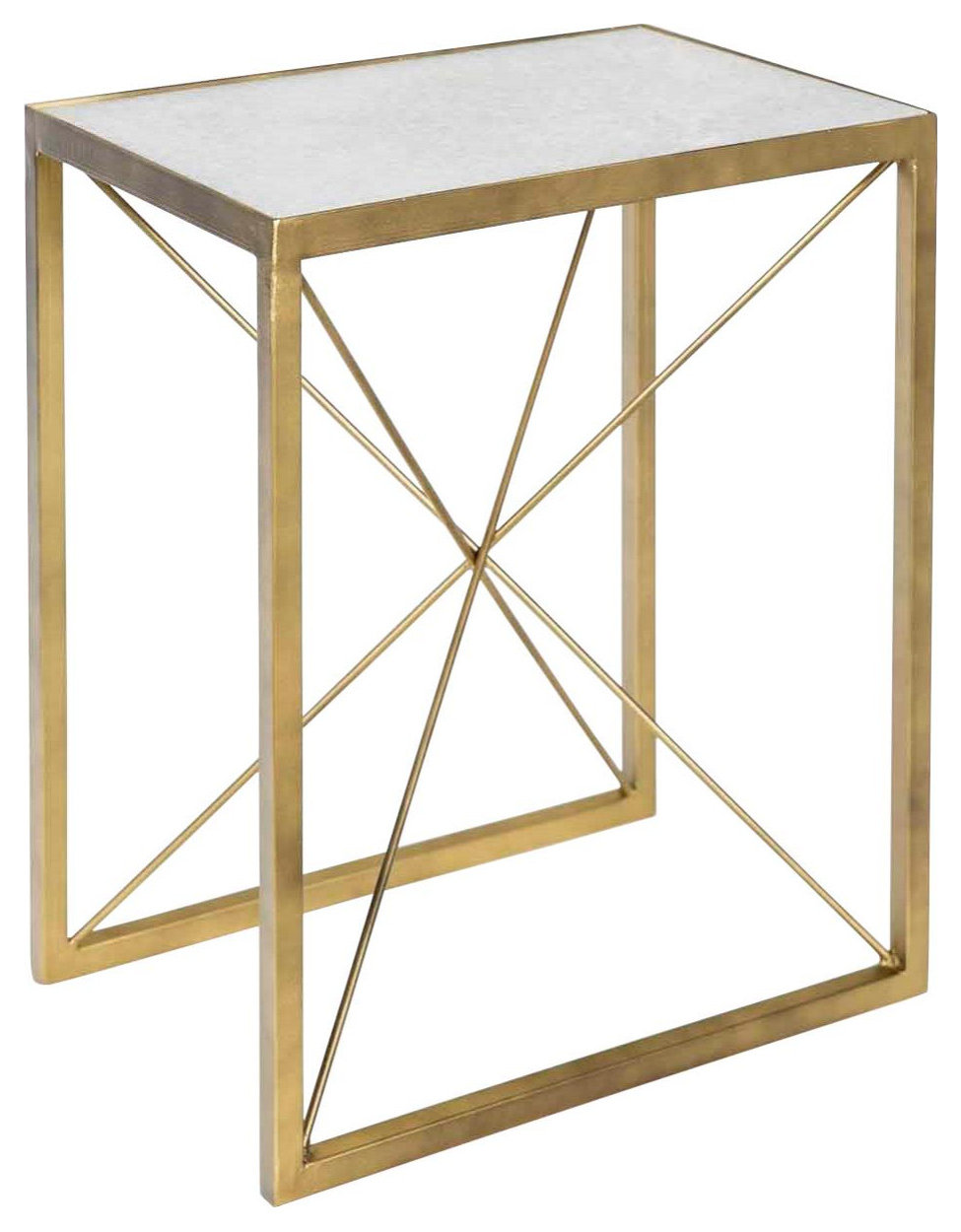 Accent Table Sebastian White Antique Brass Marble Metal - Contemporary ...