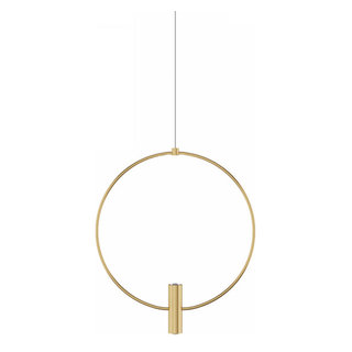 Natural Brass LED Pendant from the Layla Collection, 1.100 - Modern ...