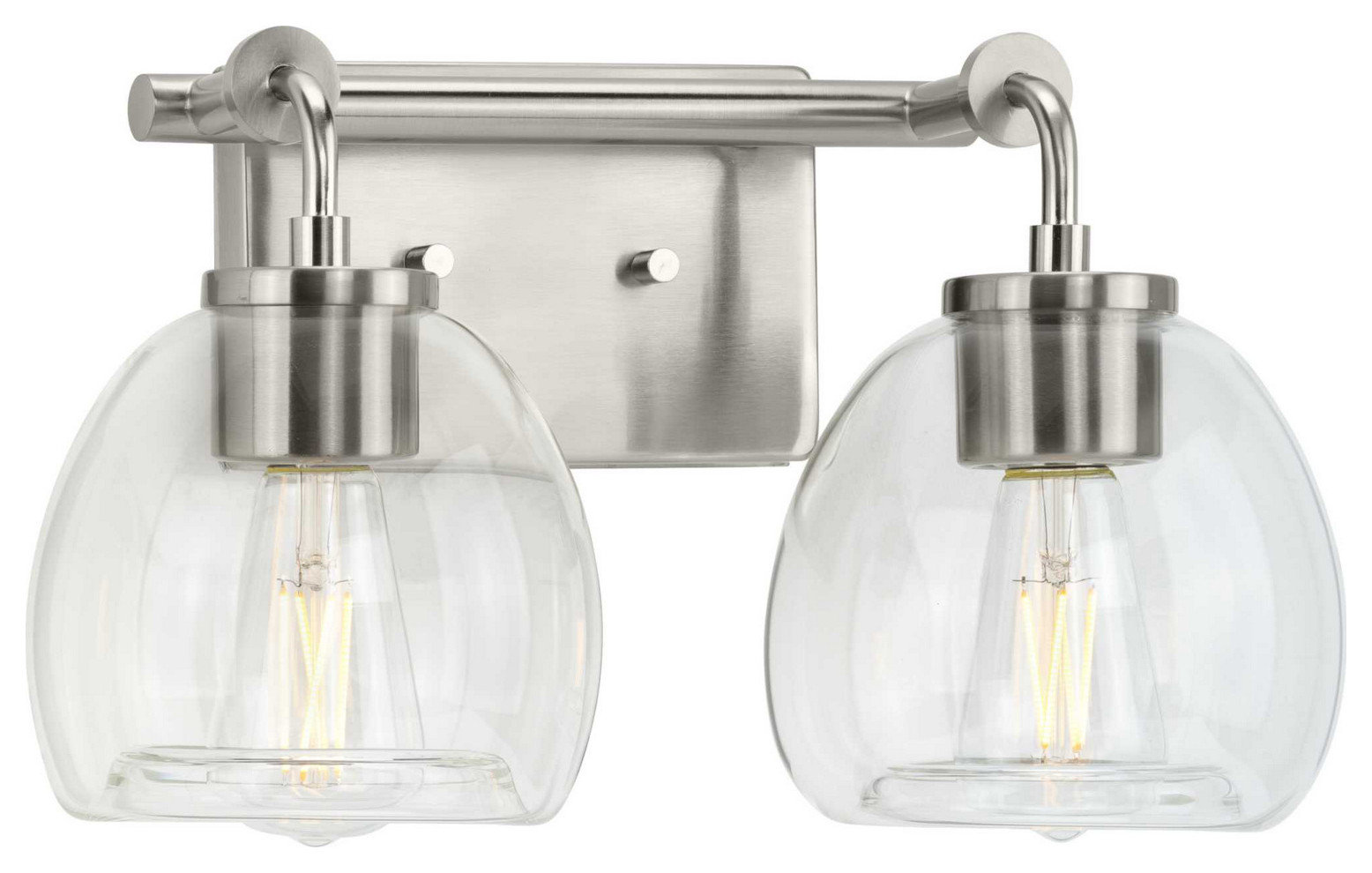 Caisson Two Light Bath Bracket, Brushed Nickel - Transitional ...