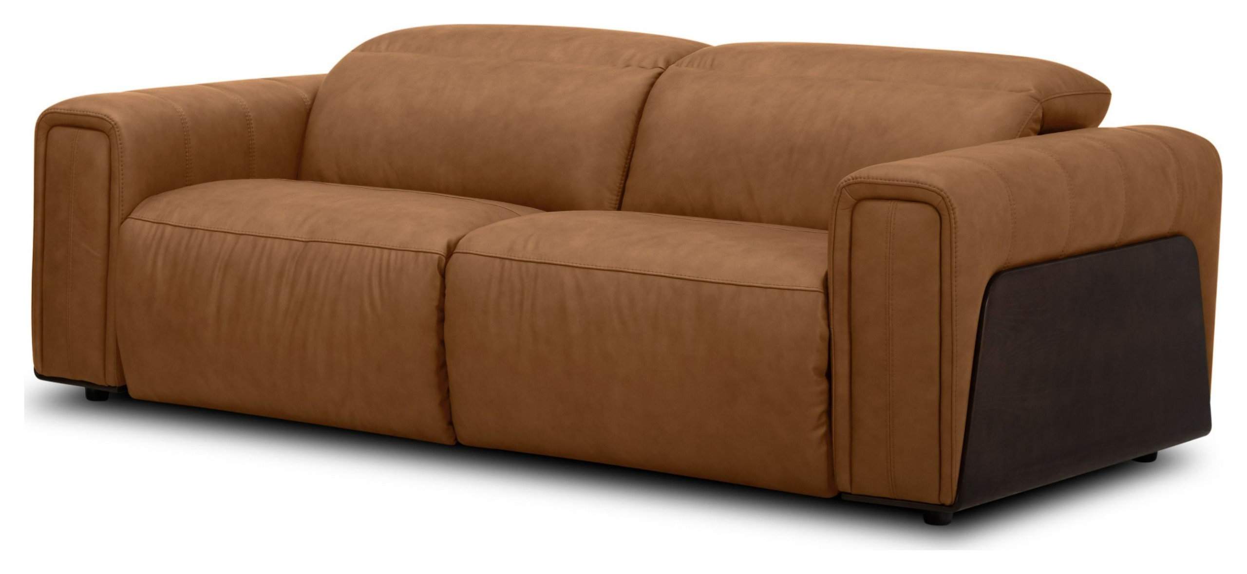 Divani Casa Sandstone Modern Brown Leather Sofa With 2 Electric ...