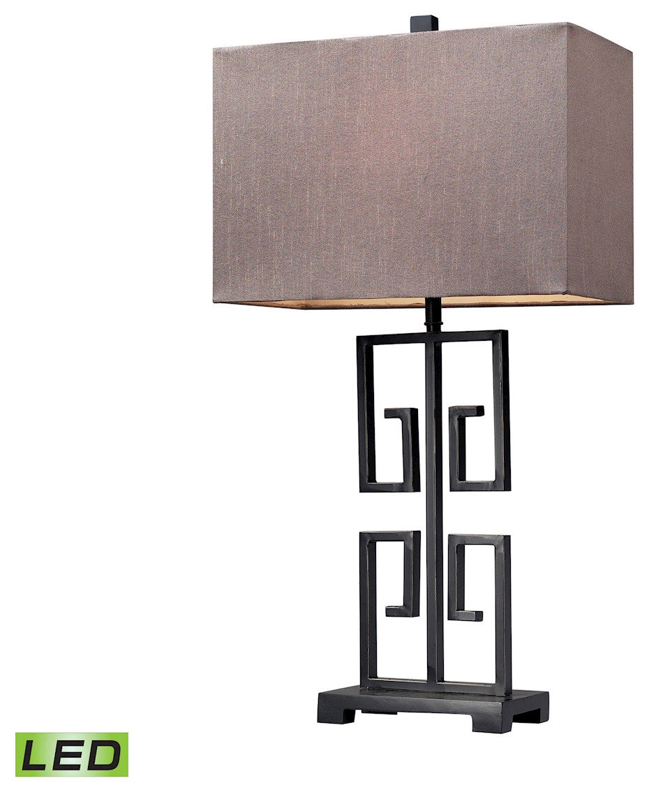 Greek Key LED Table Lamp in Dark Bronze - Transitional - Table Lamps ...