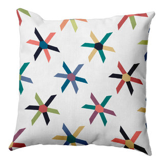 Pinwheel Pop, Geometric Print Outdoor Pillow, 18"X18" - Contemporary ...