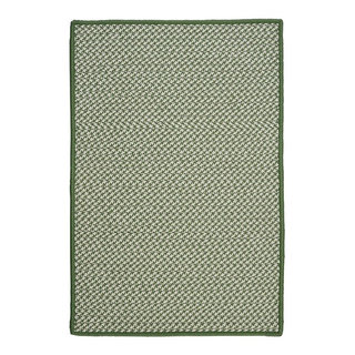 Outdoor Houndstooth Tweed Rug, Leaf Green, 2'x10' Runner, 2'x10' Runner ...