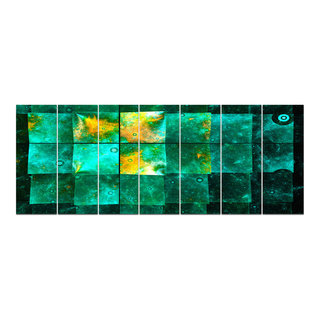 Astrological Space Map, Multipanel Abstract Wall Art Canvas, 83"x32 ...