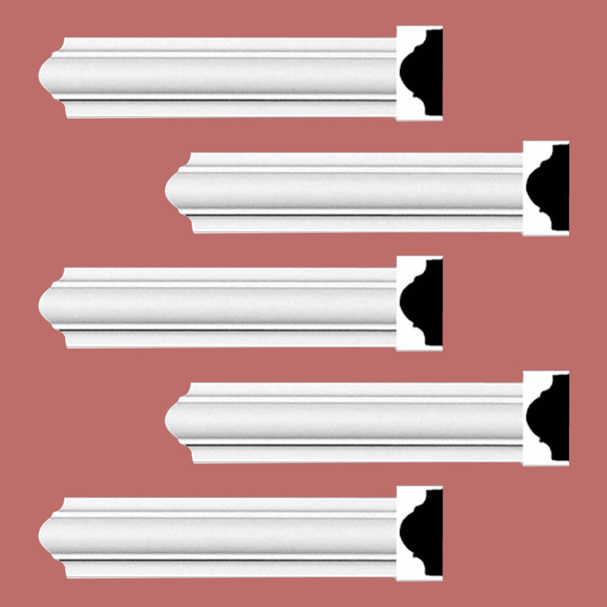 Cornice White Urethane Simple Design 5 Pieces Totaling 475" Length ...