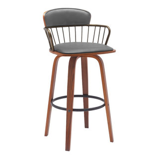 Willow Upholstered Wood Swivel Bar or Counter Stool, Large ...