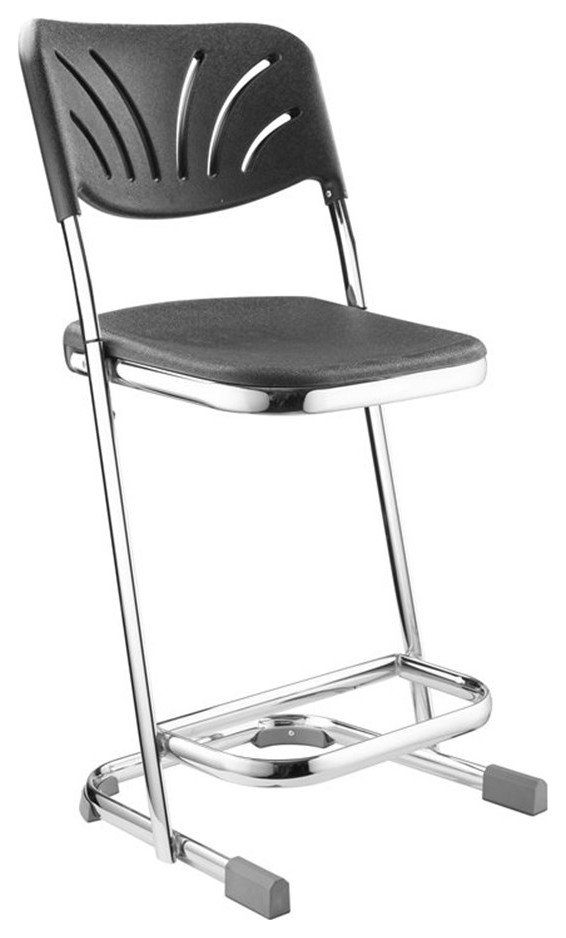 Home Square 6600 Series 22" Plastic Elephant Z-Stool in Black - Set of ...