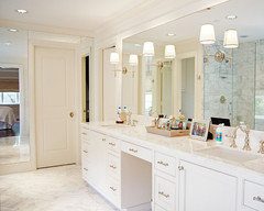 Two separate bathroom vanities -- what to do with the space between?