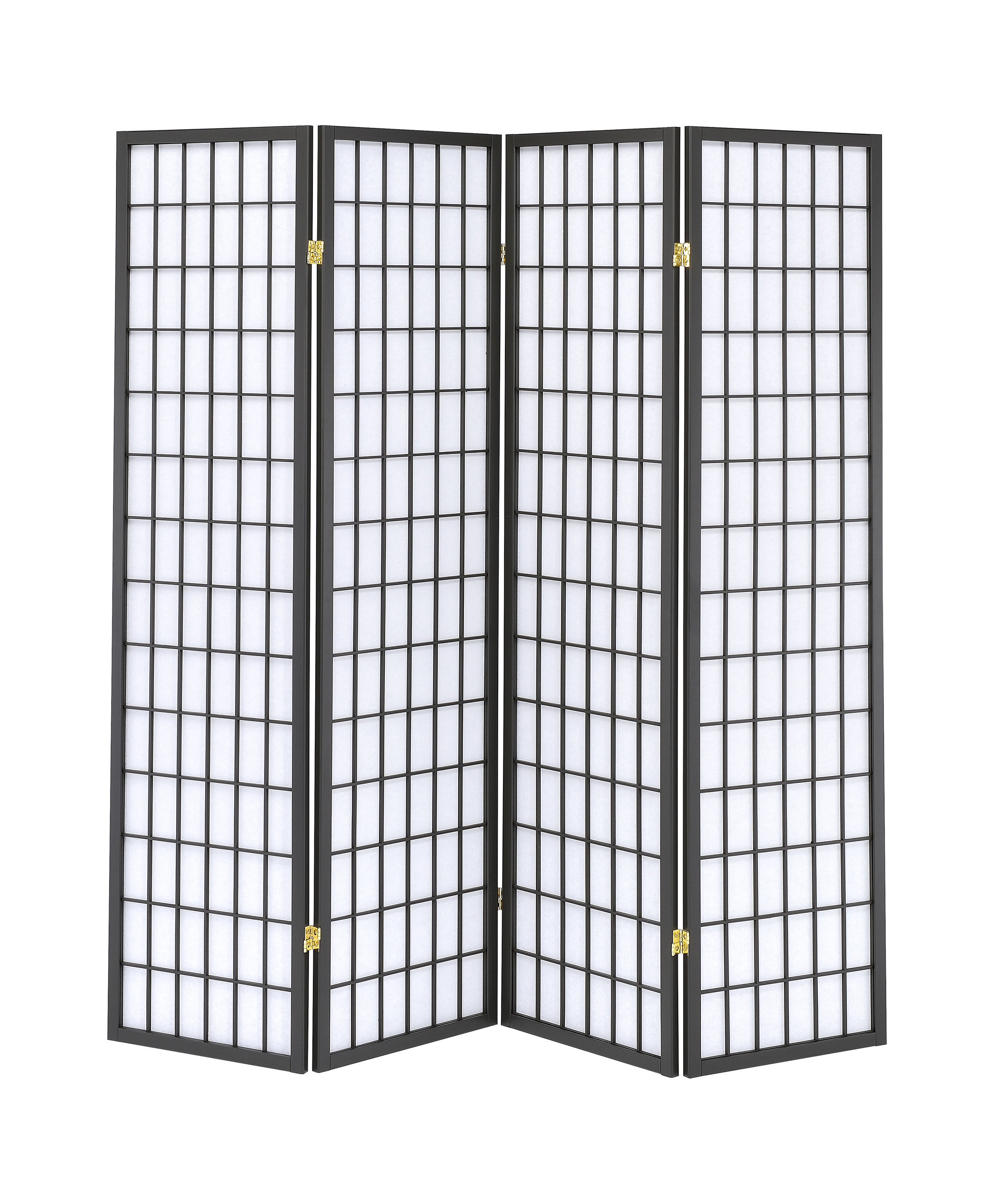Roberto 4-panel Folding Screen Dark Grey and White - Beach Style - Screens And Room Dividers ...