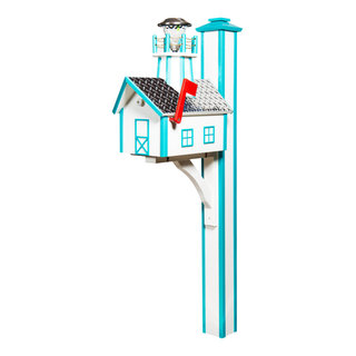 Deluxe Mailbox with Lighthouse and Post - Beach Style - Mailboxes - by ...