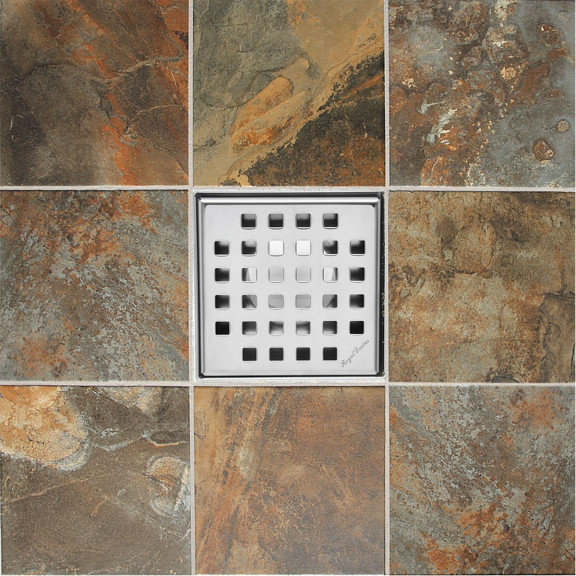 4" Square Drain Cover with Hair Catcher Set Square Design ...