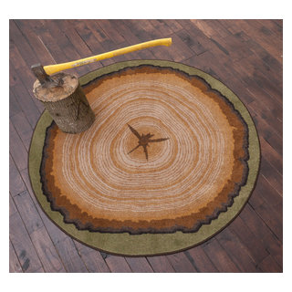Tree Stump, 6' Round - Rustic - Area Rugs - by American Dakota | Houzz