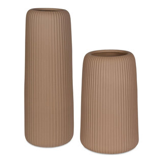 Ridge Vase, Light Brown - Transitional - Vases - by Lighting New York ...