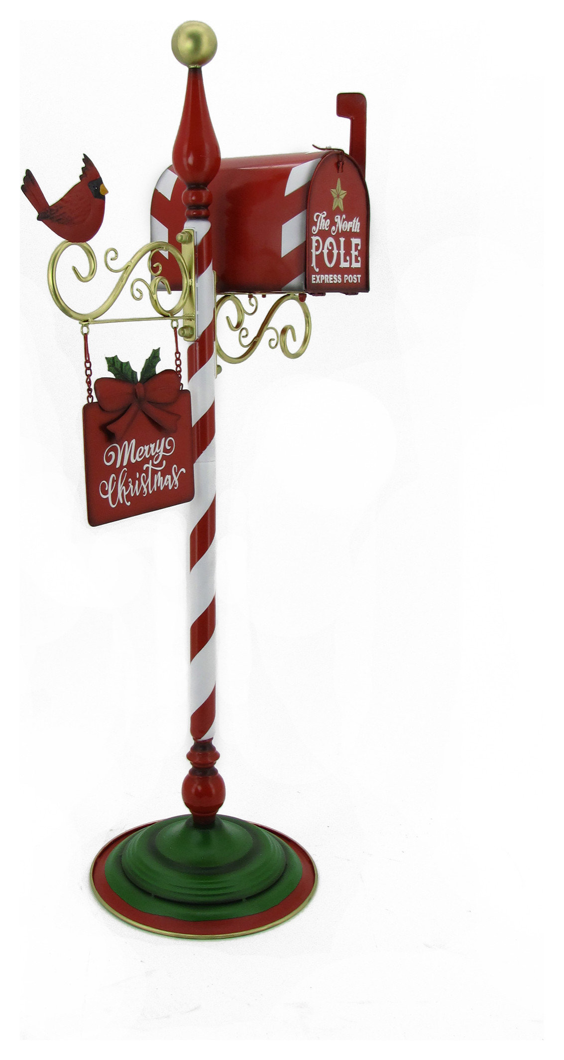 Standing Christmas Mailbox With Hanging Sign and Cardinal - Traditional ...