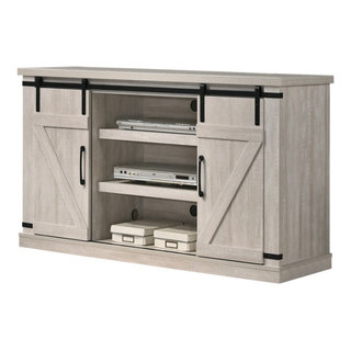 Asher Dark Dusty Brown 54"W TV Stand With Sliding Doors and Cable ...