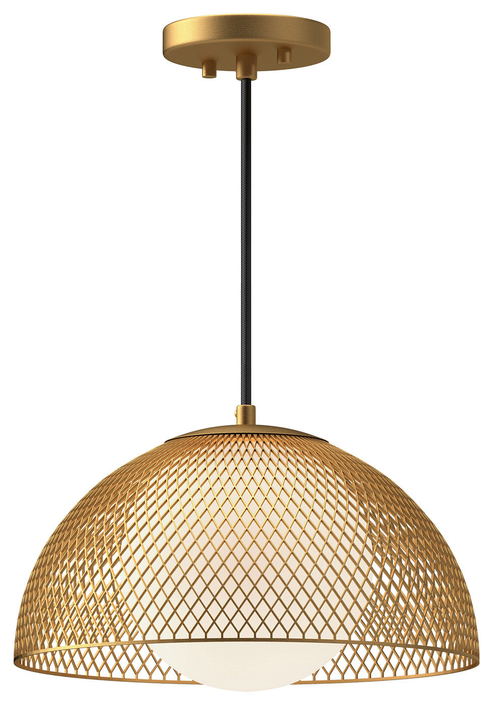 Haven Pendants, Gold, Opal Matte Glass D12-5/8"xH8" - Transitional ...