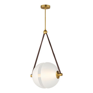 ET2 Lighting Dispatch 1-Light 21" LED Pendant, Brass/Frosted, E24089 ...
