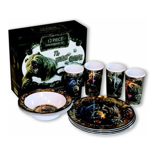 Man Cave 12-Piece Dish Set - Contemporary - Dinnerware Sets - by ...