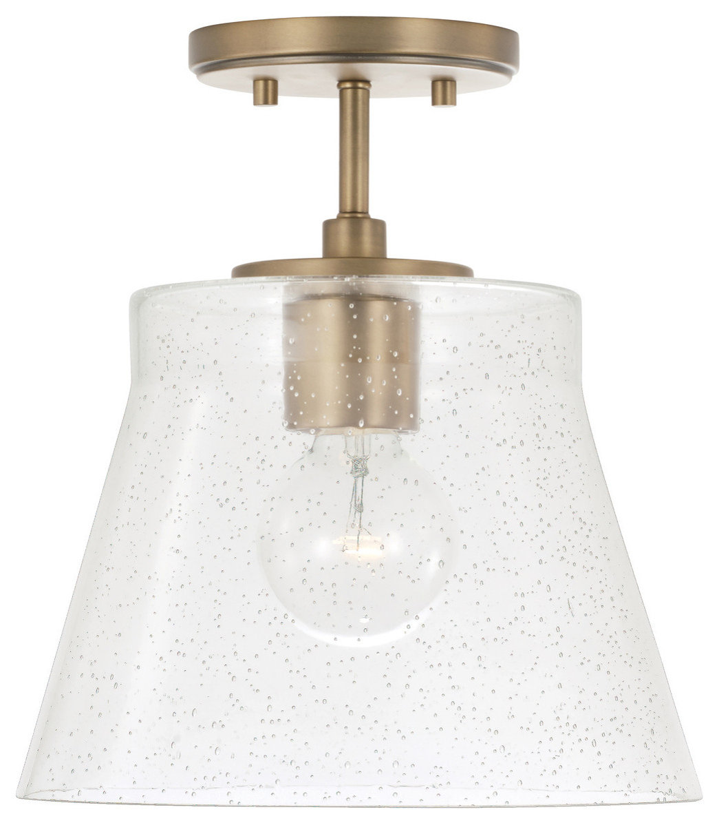 Baker One Light Pendant in Aged Brass - Transitional - Pendant Lighting ...
