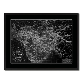 Persia Arabia Iraq Iran Vintage Monochrome Map Canvas, 28"x37 ...