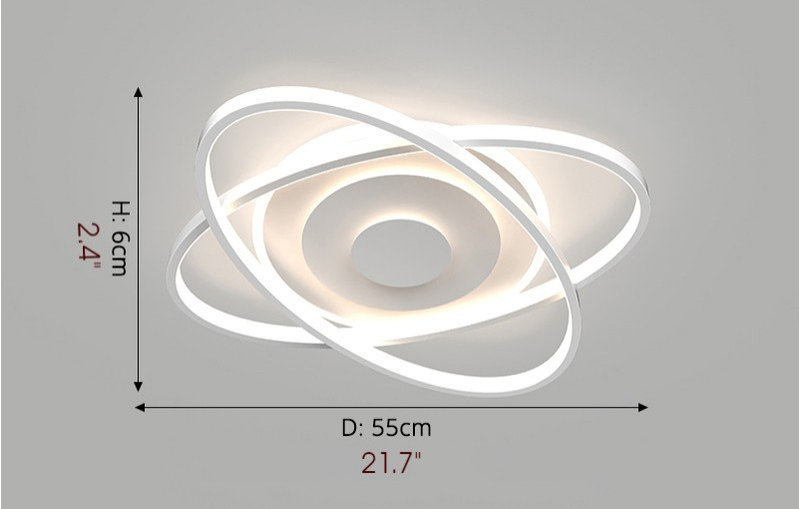 Round LED Ceiling Light For Living Room, Dining Room, Study, L21.7xw21 ...