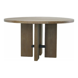 Fraser Round Dining Table, Brown - Transitional - Dining Tables - by LH Home Ltd | Houzz