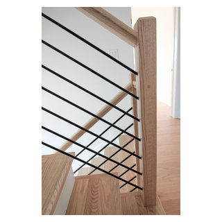 94_Neutral Color Floating Staircase with Metal Balusters, Bethesda MD ...