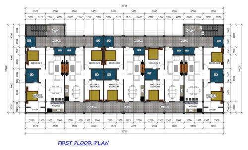 building a block of flats on a road