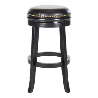Carlton Bar Stool Black/Black Seat, Set of 2 - Transitional - Bar ...
