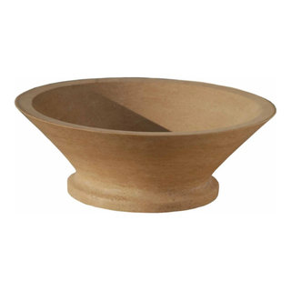 Natural Stone Classic Conical Shape Travertine Vessel Sink (D)16" (H)6 ...