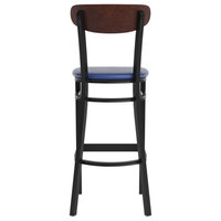 Blue Vinyl/Wood Back Barstool - Transitional - Bar Stools And Counter ...