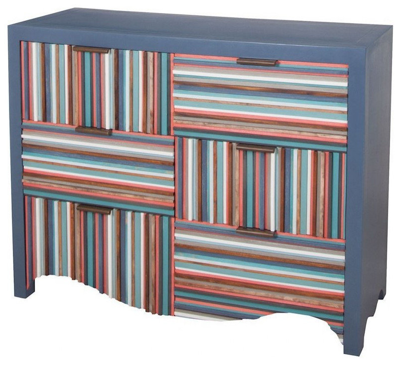 48" 6-Drawer Chest Grain De Bois Slate Finish Furniture Chest ...