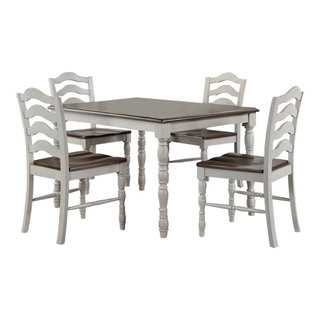 ACME Bettina 5-Piece Pack Dining Set, Gray & Weathered Oak ...