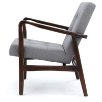 GDF Studio Gunther French-Style Fabric Club Chair - Midcentury ...