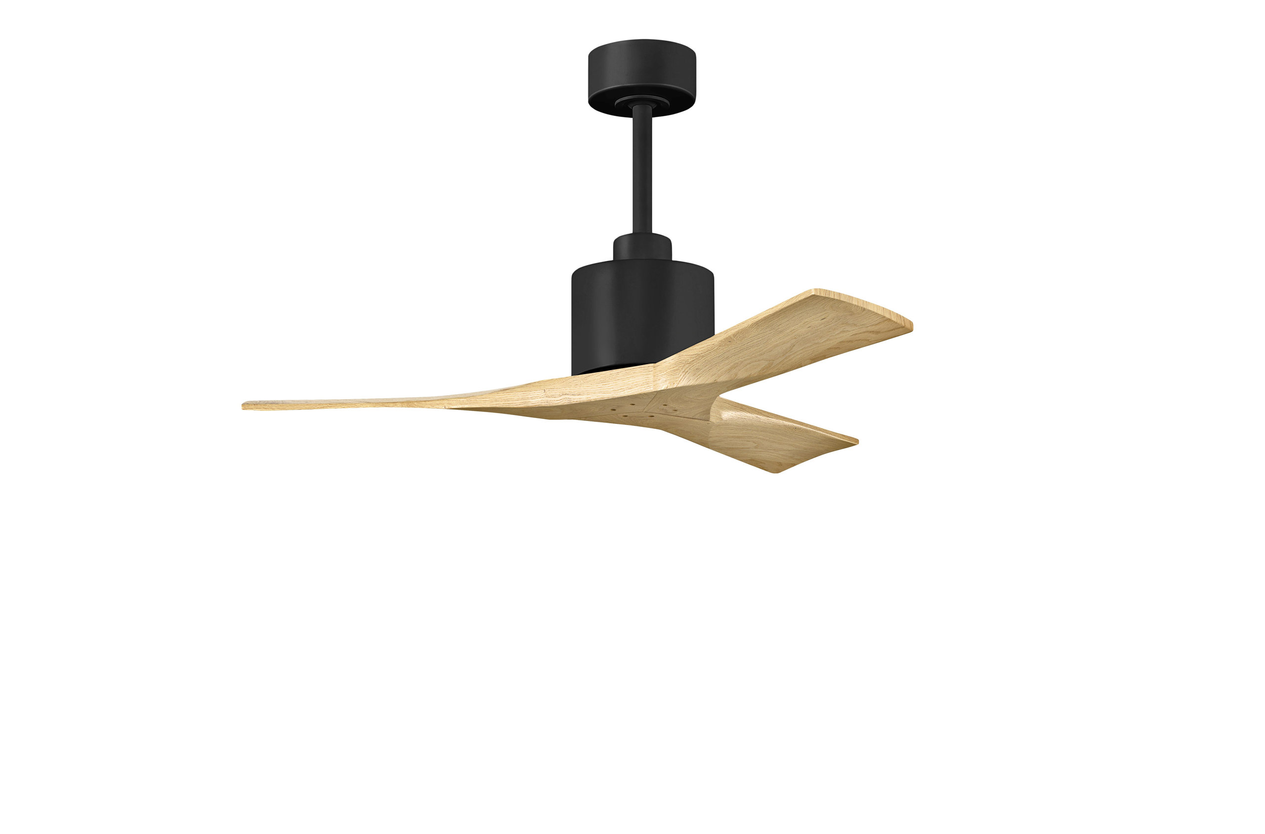 Nan 6-Speed DC 42 Ceiling Fan in Matte Black with Light Maple Tone ...