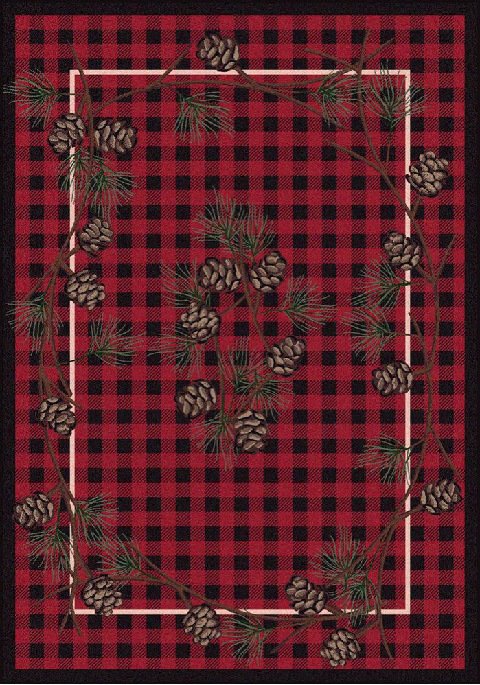 Wooded Pines, Red, 8'x11', 8x11 - Rustic - Area Rugs - by American ...