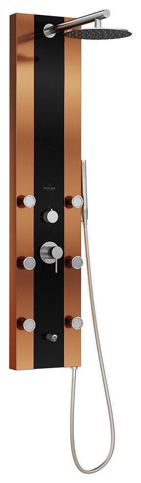 Pulse Shower Spas Rio Black Glass Shower Panel - Contemporary - Shower ...