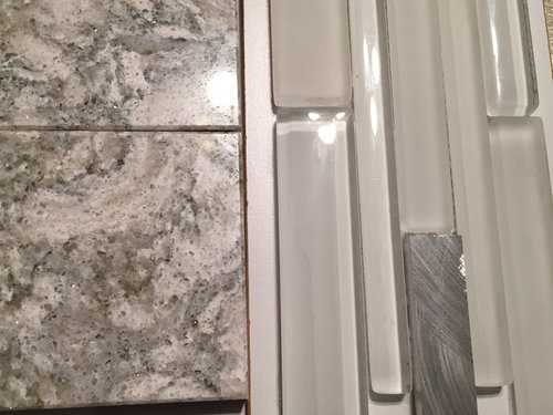 Help with grout color - Cambria Berwyn & glass/aluminum tile