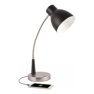 Black Matte and Silver LED Adjustable Desk Lamp - Contemporary - Desk ...