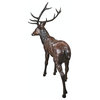 Standing Buck Deer Bronze Statue - Rustic - Garden Statues And Yard Art ...