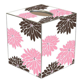 TB1561-Mod Mum Pink and Brown Tissue Box Cover - Traditional - Tissue ...