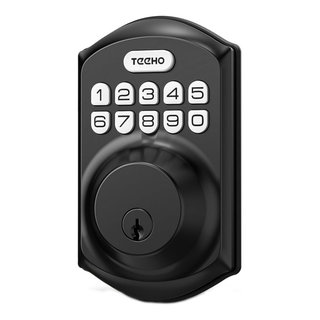 Keyless Entry Matte Black Keypad Deadbolt - Transitional - Door Locks ...