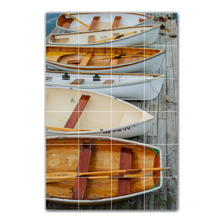 Boat Ceramic Tile Wall Mural HZ500240, 48" Wide x 72" High - Beach ...