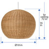 Handwoven Wicker Ball Pendant Light, Natural - Tropical - Pendant ...