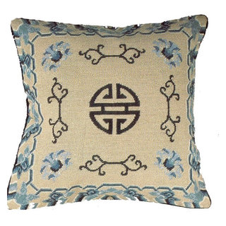 "Shou" Petit Point Pillow - Asian - Decorative Pillows - by Hkh Intl ...