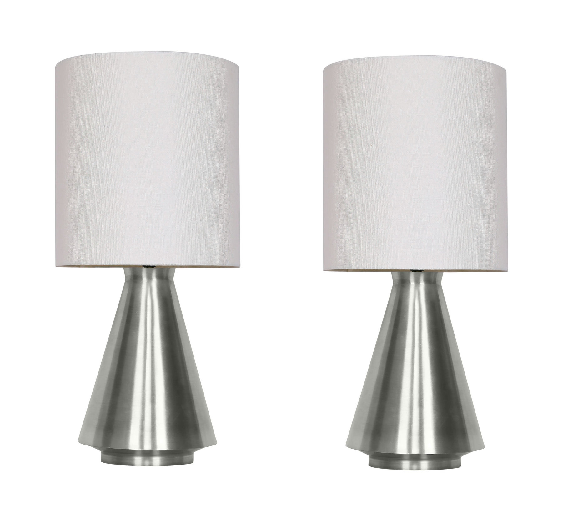 Metal,s/2,24"h,cone Table Lamps,nickel - Transitional - Lamp Sets - by ...