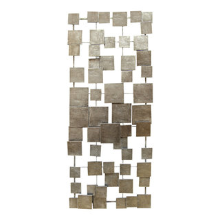 HomeRoots Silver Geometric Tiles Metal Wall Decor - Contemporary ...