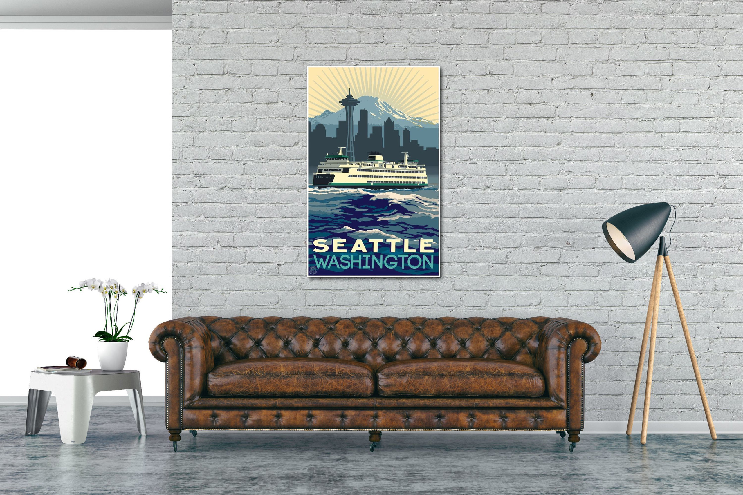 by Artist Paul A. Lanquist Seattle Skyline Art Print, 30"x45 ...