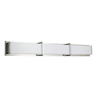 Winston Vanity Light, 50W, Polished Chrome Light, White Acrylic ...